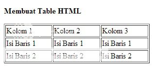 Membuat Tabel Pada HTML | Satbud Note