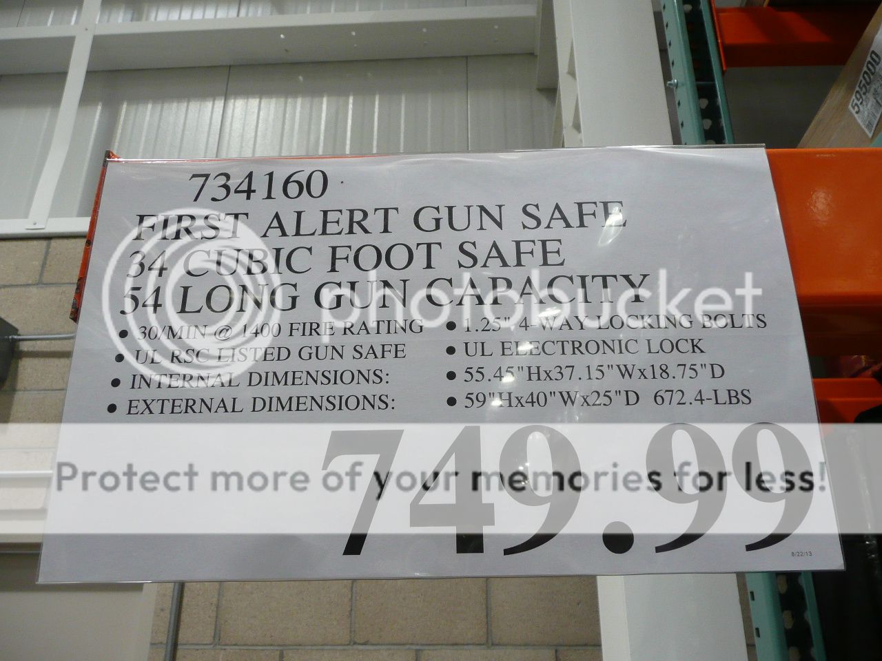 First Alert 54 gun safe at CostCo. - Calguns.net